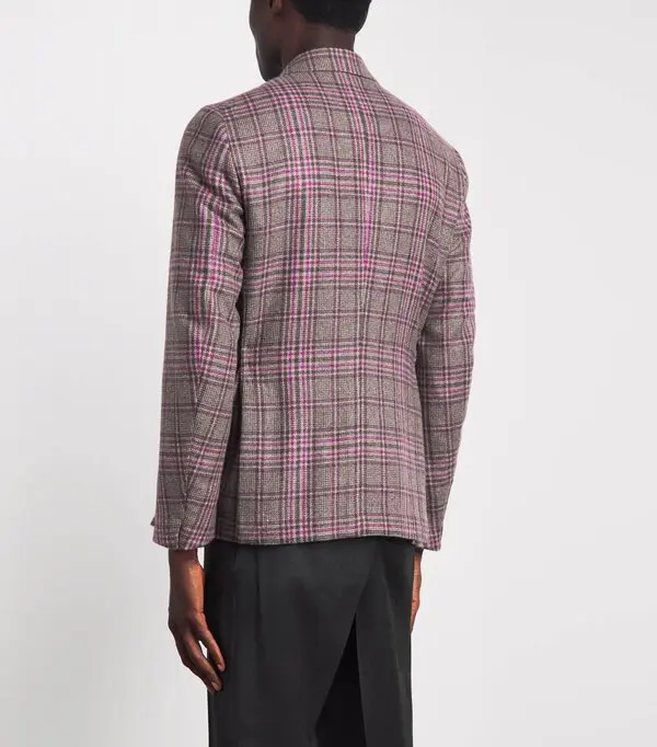 Isaia Cashmere Check Capri Blazer