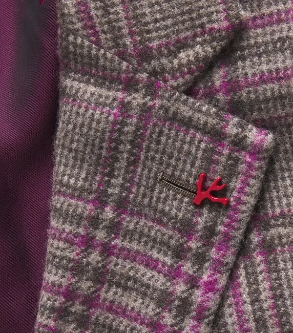 Isaia Cashmere Check Capri Blazer