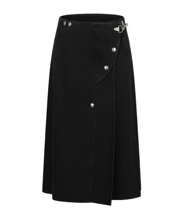 Marni Asymmetrical Pleated Denim Skirt