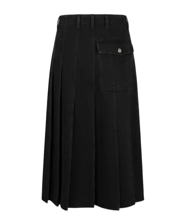 Marni Asymmetrical Pleated Denim Skirt