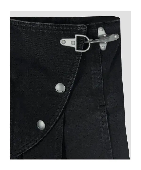 Marni Asymmetrical Pleated Denim Skirt