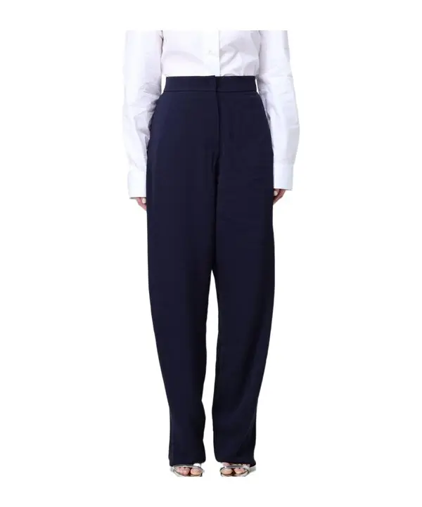 Emporio Armani Pleated Straight-leg Pants - Blue