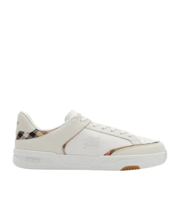 Burberry Leather And Nylon Harrow Sneakers - White/archive Beige