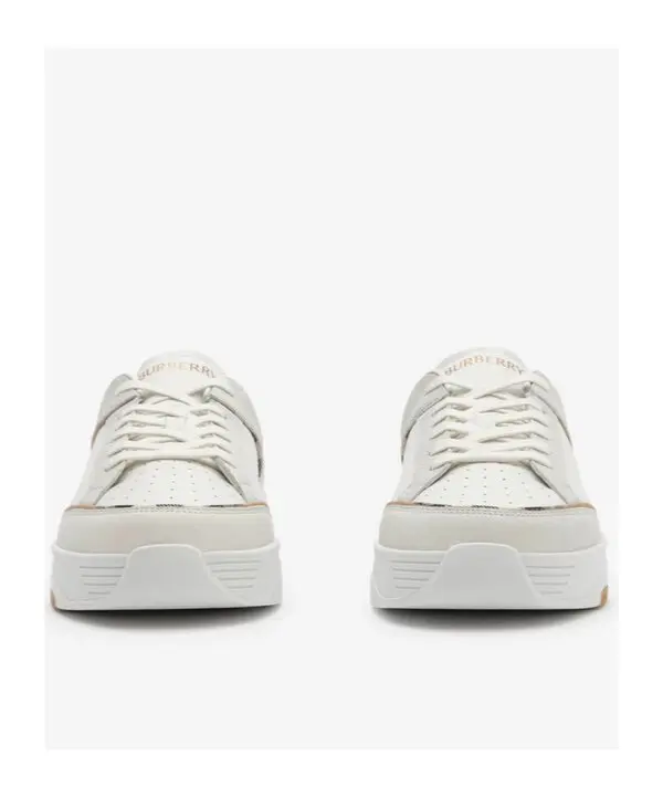 Burberry Leather And Nylon Harrow Sneakers - White/archive Beige