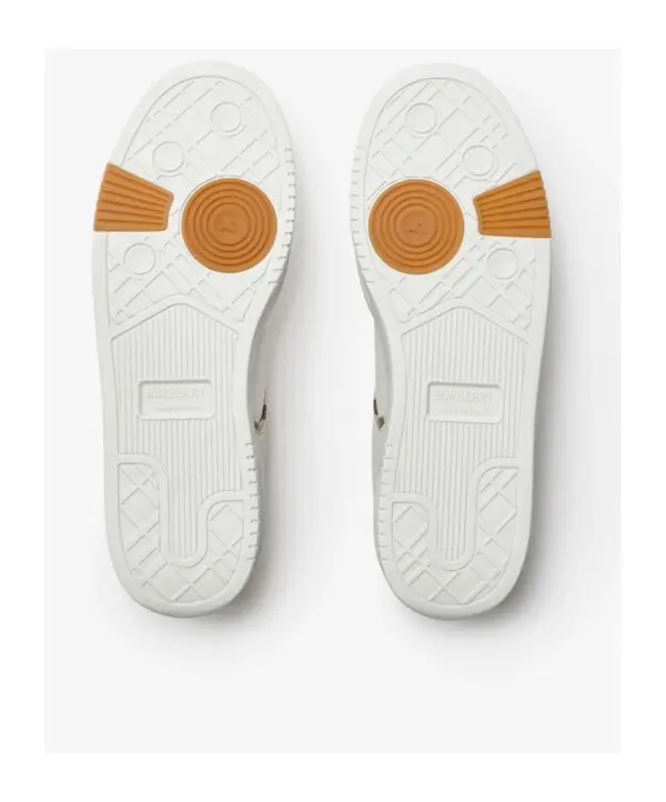 Burberry Leather And Nylon Harrow Sneakers - White/archive Beige
