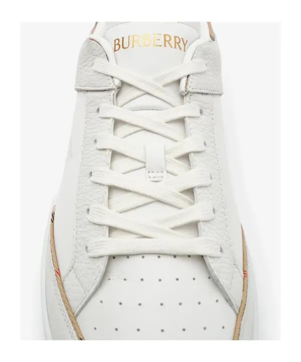 Burberry Leather And Nylon Harrow Sneakers - White/archive Beige
