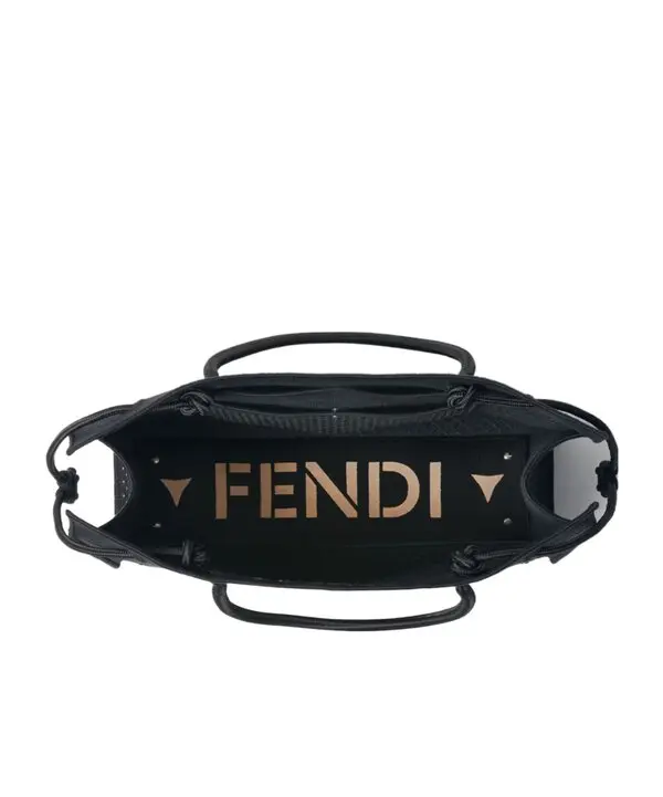 Fendi Magic Shopper Large Embroidered Fabric Shopper With Mirrors