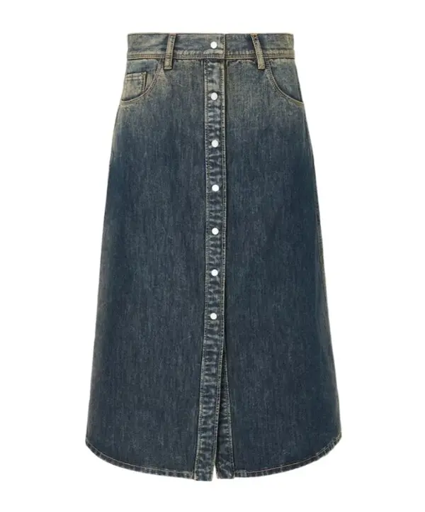 Fendi Flared Denim Maxi Skirt