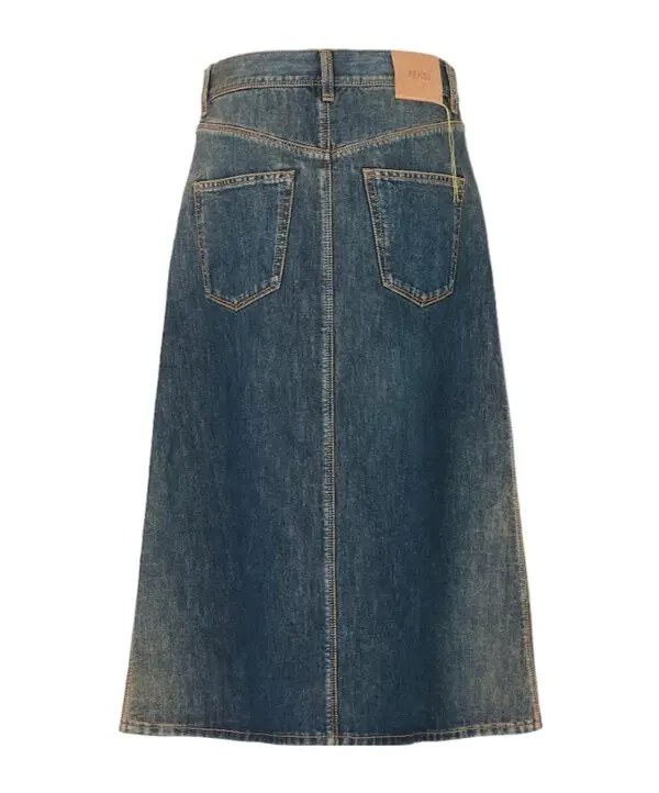Fendi Flared Denim Maxi Skirt