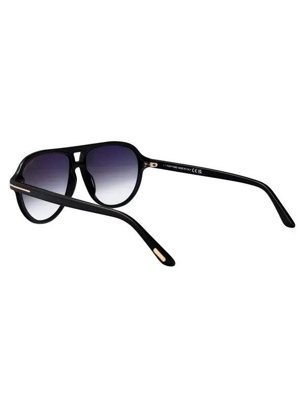 TOM FORD Aviator Frame Sunglasses - Bright Black