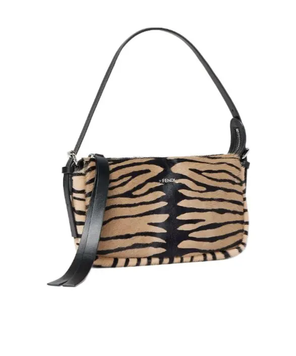 Fendi Tiger-print Pony-effect Leather Bag