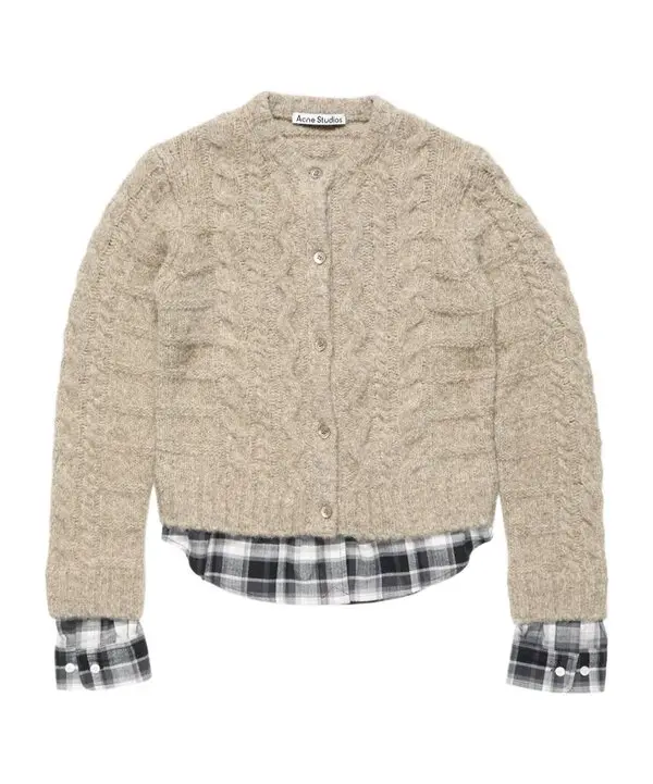 Acne Studios Cable Knit Cardigan - Medium Beige
