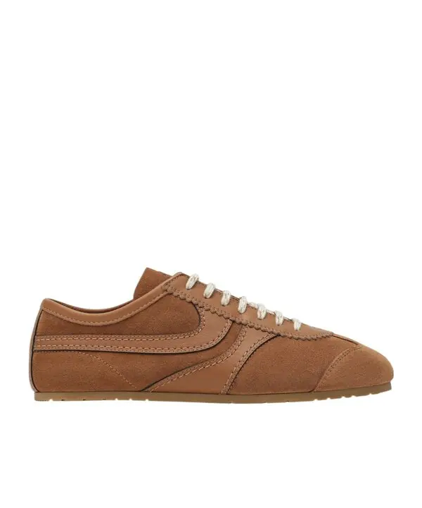 Dries Van Noten Paneled Suede And Leather Sneakers - Camel