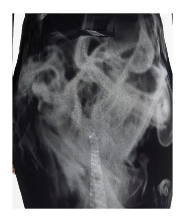 JEAN PAUL GAULTIER Long Smoking Portrait Print Stretch Mesh Skirt
