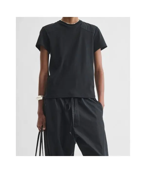 Phoebe Philo Crew Neck T-shirt With Shoulder Patch Detailing