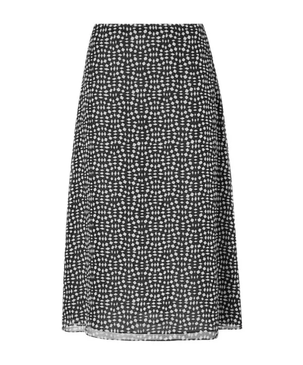Fendi Printed Georgette Midi Skirt