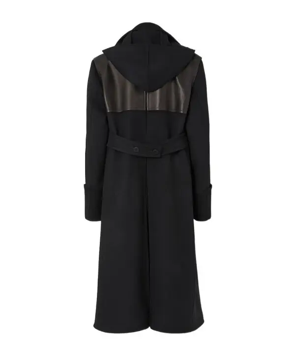 Fendi Wool And Leather Parka