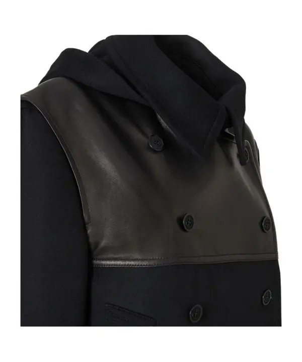Fendi Wool And Leather Parka