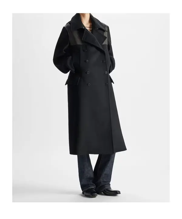 Fendi Wool And Leather Parka