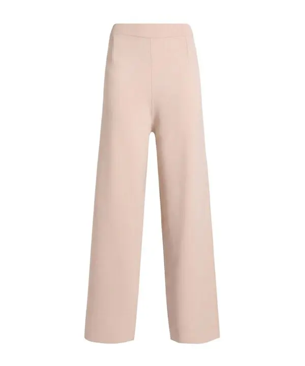 Max Mara Solid-color Tapered Ankle-length Knit Pants - Beige