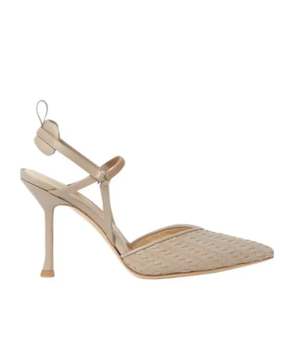 Fendi Very Colibri Dove Leather High-heeled Slingbacks
