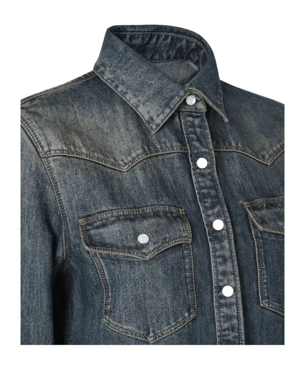 Fendi Washed Denim Midi Shirt Dress