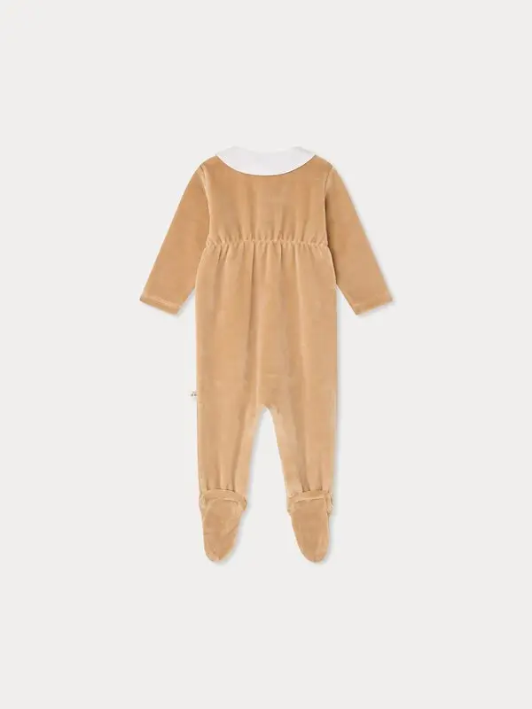 Bonpoint Tilouan Pyjamas With Embroidered Sheep Collar In Organic Cotton