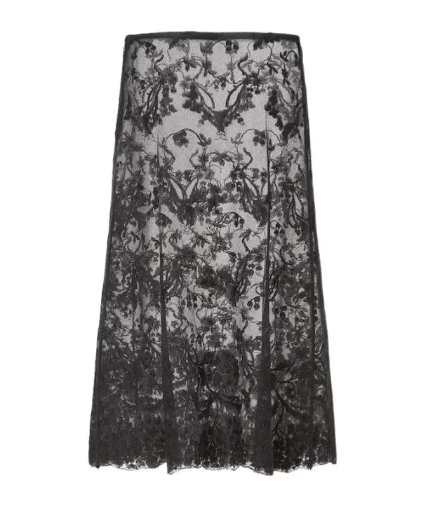 Fendi Peonia Lace Midi Skirt