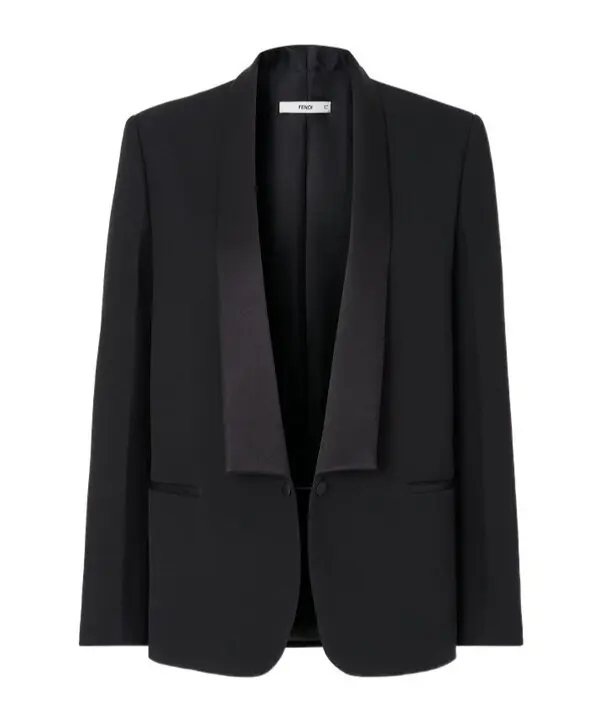 Fendi Grain De Poudre Blazer - Black