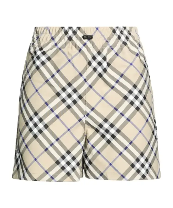 Burberry Printed Plaid Shorts - Beige