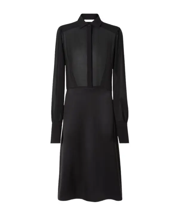 Fendi Silk Georgette Midi Shirt Dress