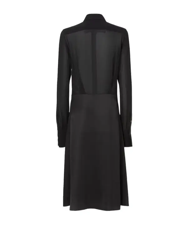 Fendi Silk Georgette Midi Shirt Dress
