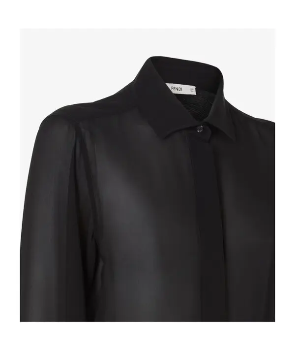 Fendi Silk Georgette Midi Shirt Dress
