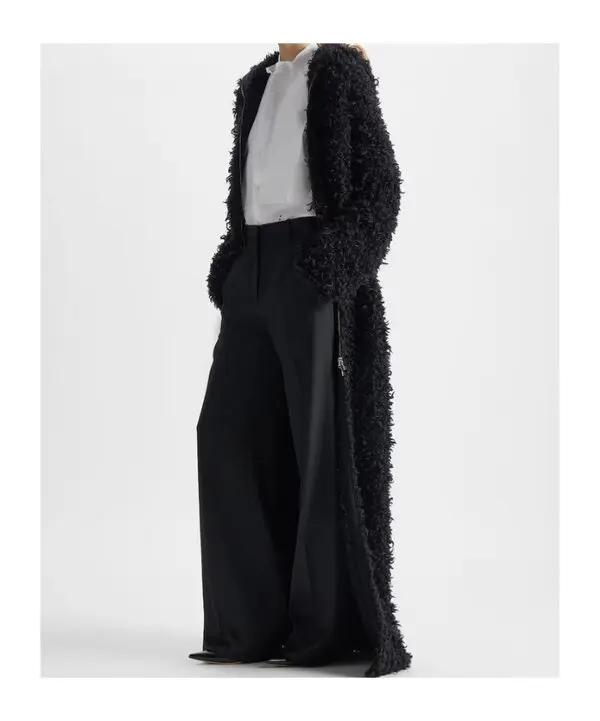 Fendi Long-pile Mohair And Wool Coat