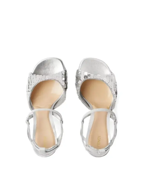 Fendi Very Colibri Metallic Nappa Leather High-heeled Sandals
