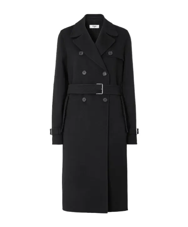 Fendi Wool Double-breasted Trench Coat