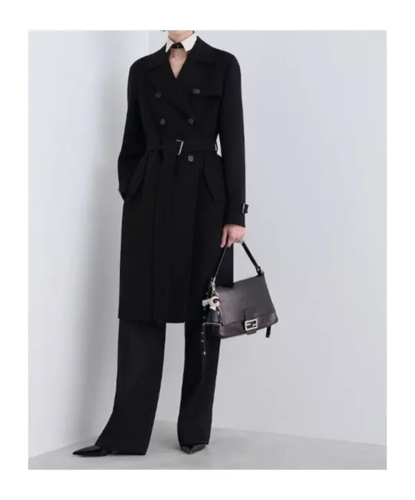 Fendi Wool Double-breasted Trench Coat
