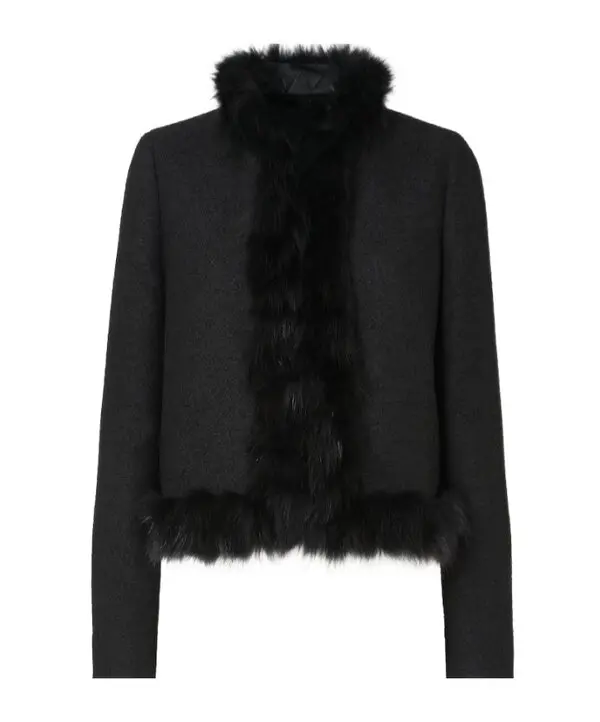 Fendi Jacket Wool And Fox Fur Blouson