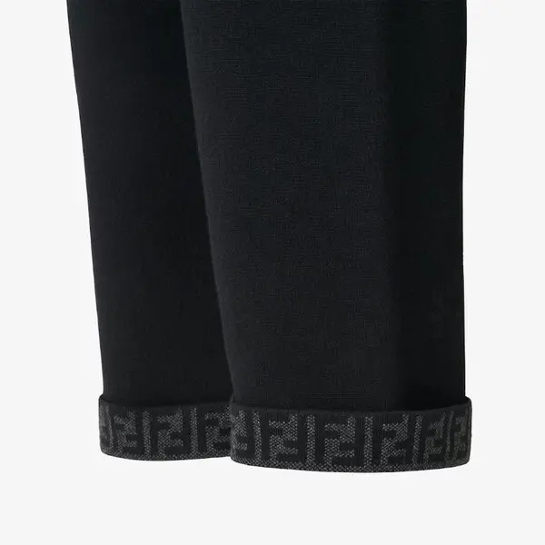 Fendi Ff Zucca Cashmere Trousers - Black