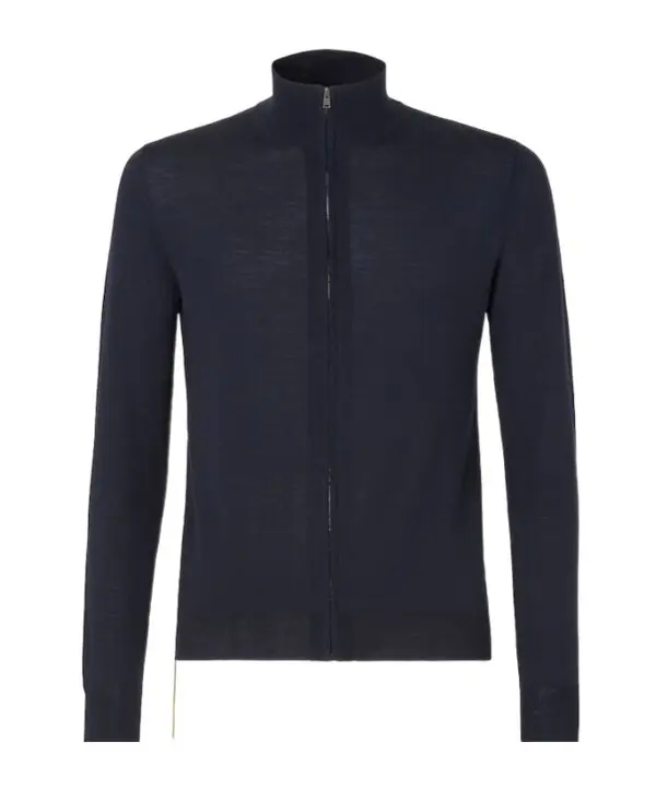 Fendi Navy Wool Cardigan - Blue