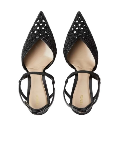 Fendi Organza High-heeled Slingback Pumps