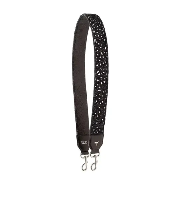 Fendi Leather Laser-cut Mirror Shoulder Strap