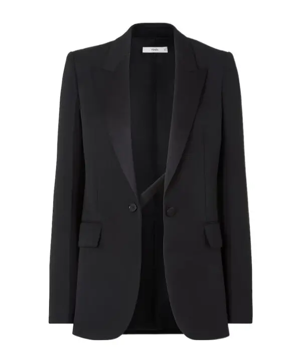 Fendi Jacket Grain De Poudre Blazer - Black