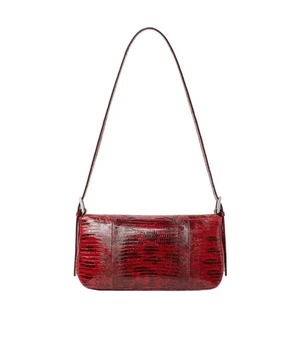 Fendi Baguette 26424 Burgundy Lizard-leather Bag