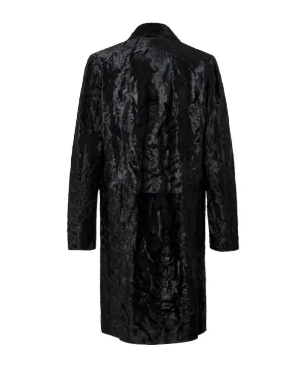 Fendi Cavallino-effect Leather Overcoat