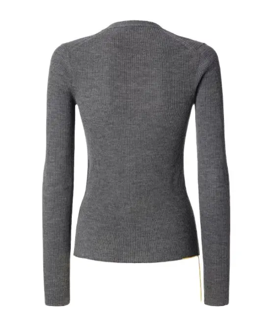 Fendi Melange Ribbed Wool Cardigan