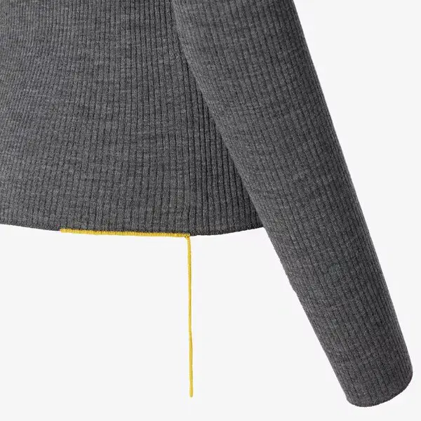 Fendi Melange Ribbed Wool Cardigan