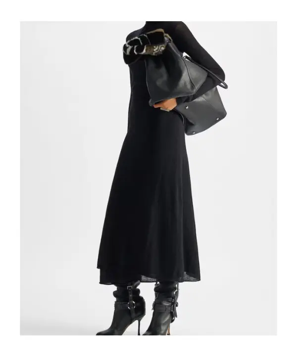 Fendi Long Sleeve Wool Yarn Midi Dress