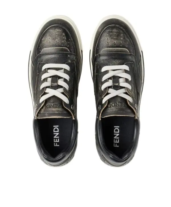 Fendi Fender Leather High-top Sneakers