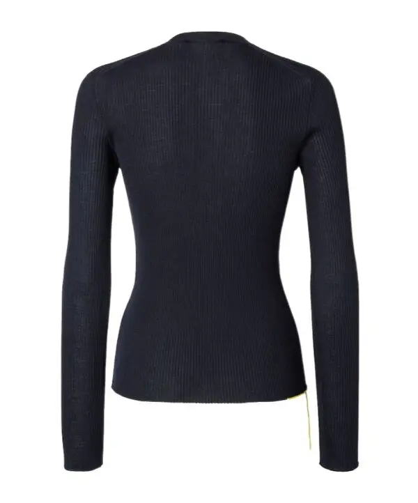 Fendi Navy Wool Ribbed Sweater